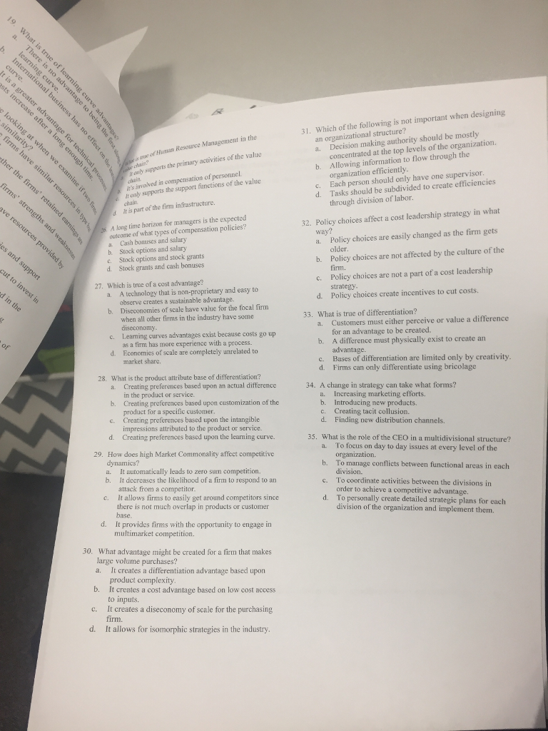 Solved 31. Which of the following is not important when | Chegg.com