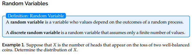 Solved Random Variables Definition: Random Variable A random | Chegg.com