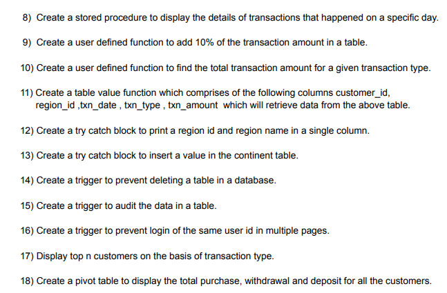Solved 8) Create a stored procedure to display the details | Chegg.com