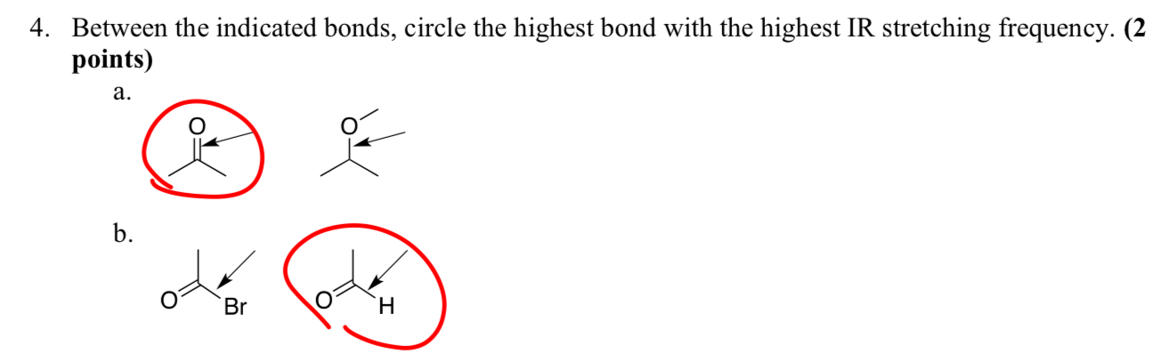 Solved Between the indicated bonds, circle the highest bond | Chegg.com