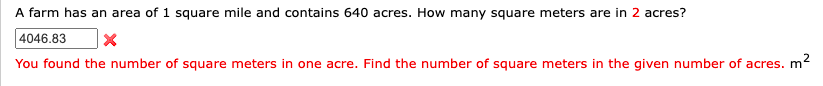 Solved A farm has an area of 1 square mile and contains 640 | Chegg.com