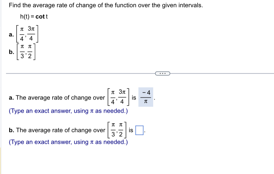 Solved Find the average rate of change of the function over | Chegg.com