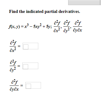 Solved Find the indicated partial derivatives. | Chegg.com