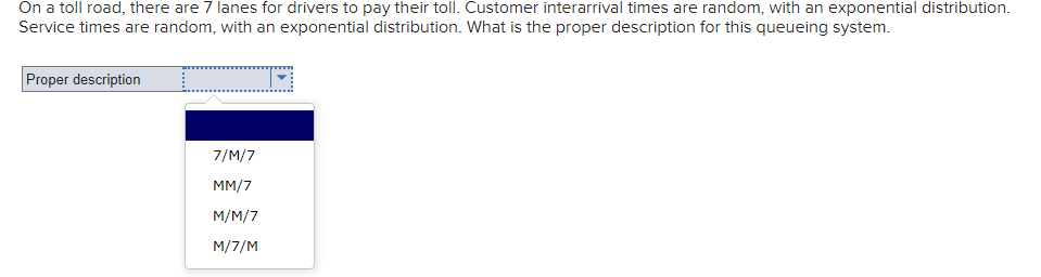 Solved On a toll road, there are 7 lanes for drivers to pay | Chegg.com