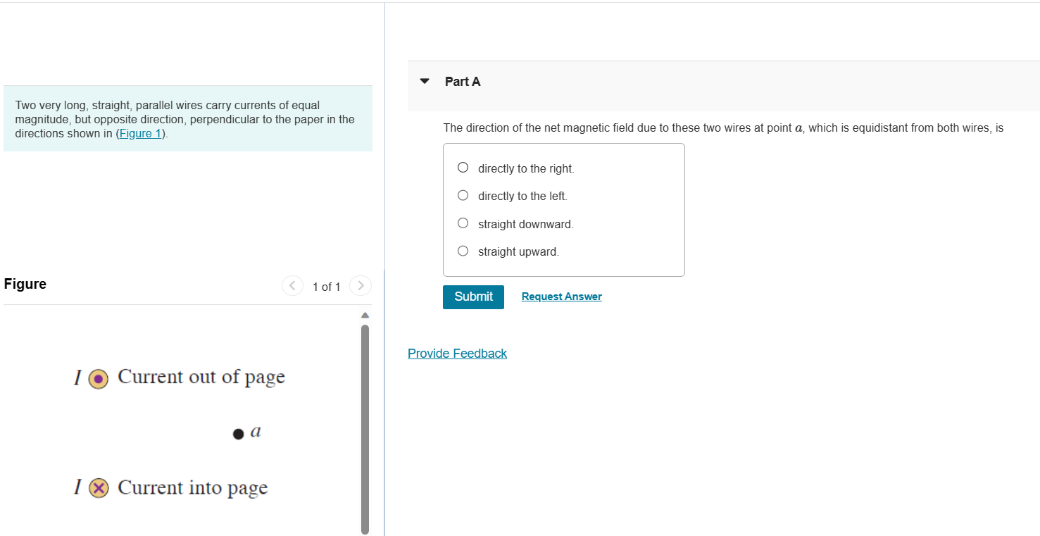 Solved Two very long, straight, parallel wires carry | Chegg.com