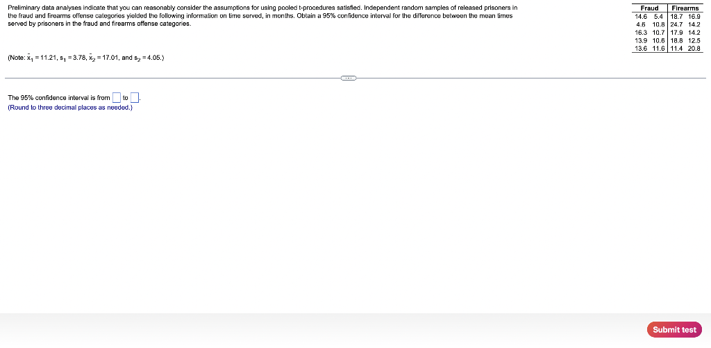 Solved Preliminary data analyses indicate that you can | Chegg.com