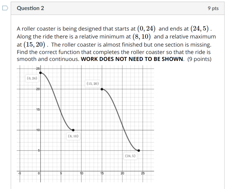 Solved Question 2 9 pts A roller coaster is being designed | Chegg.com