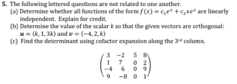 Solved 5. The following lettered questions are not related | Chegg.com