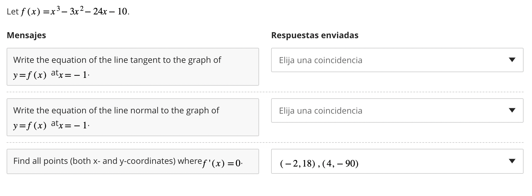 Solved Let f(x)=x3−3x2−24x−10 Mensajes Respuestas enviadas | Chegg.com