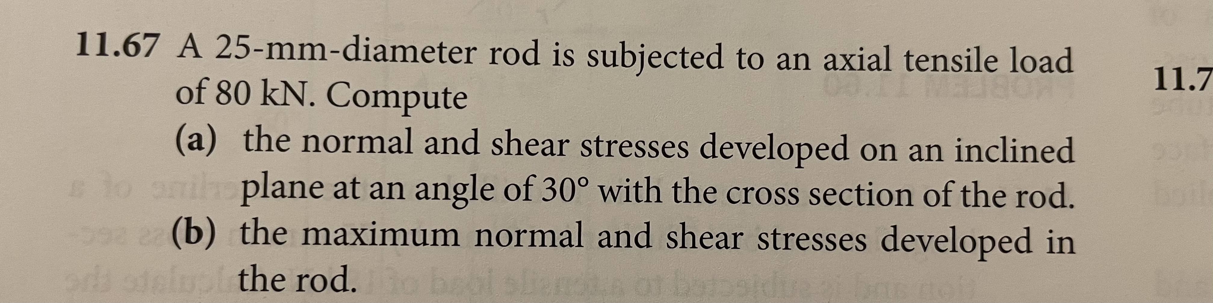 Solved 11.67 A 25−mm-diameter rod is subjected to an axial | Chegg.com