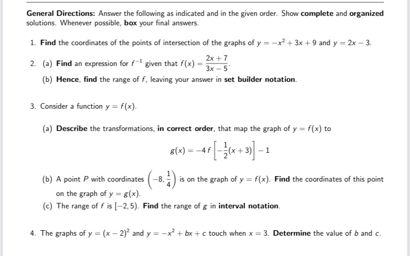 Solved General Directions: Answer the following as indicated | Chegg.com