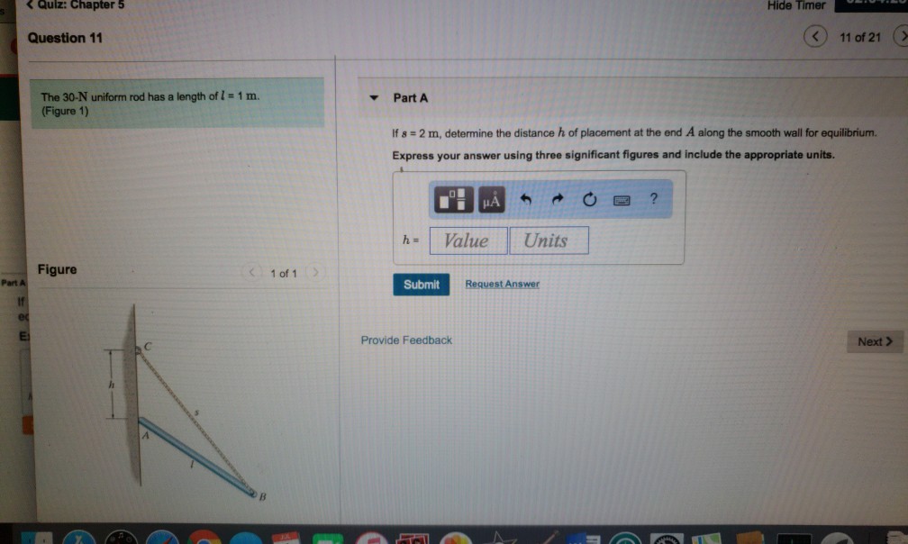 Solved Qulz: Chapter 5 Hide Timer Question 11 K11 of 21> The | Chegg.com
