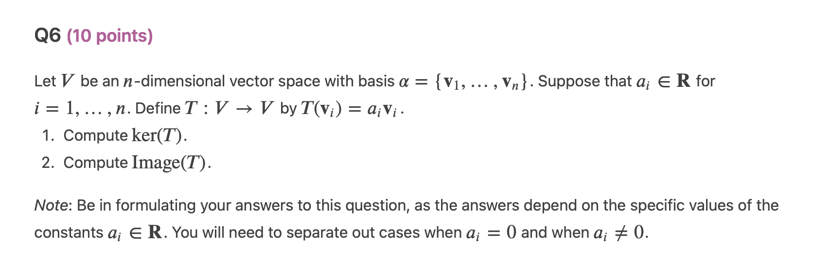 Solved Let V be an n-dimensional vector space with basis | Chegg.com