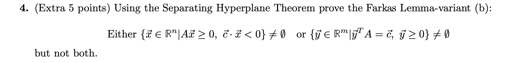 Solved 4. (Extra 5 points) Using the Separating Hyperplane | Chegg.com