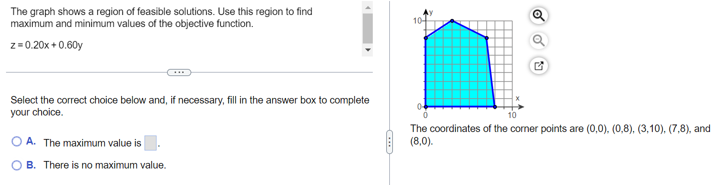 Solved The graph shows a region of feasible solutions. Use | Chegg.com