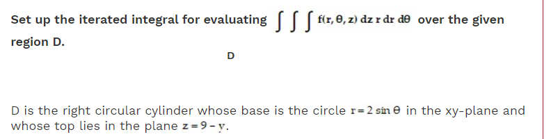 Solved Set up the iterated integral for evaluating SS S fír, | Chegg.com