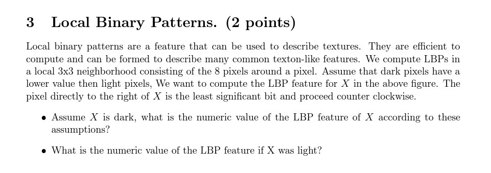 Solved 3 Local Binary Patterns 2 Points Local Binary 