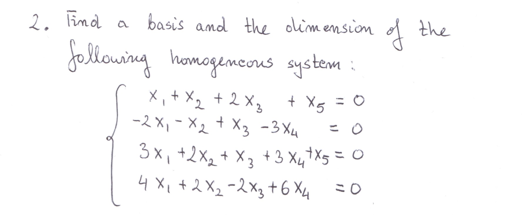 Solved न the 2. Find a basis and the dimension following | Chegg.com