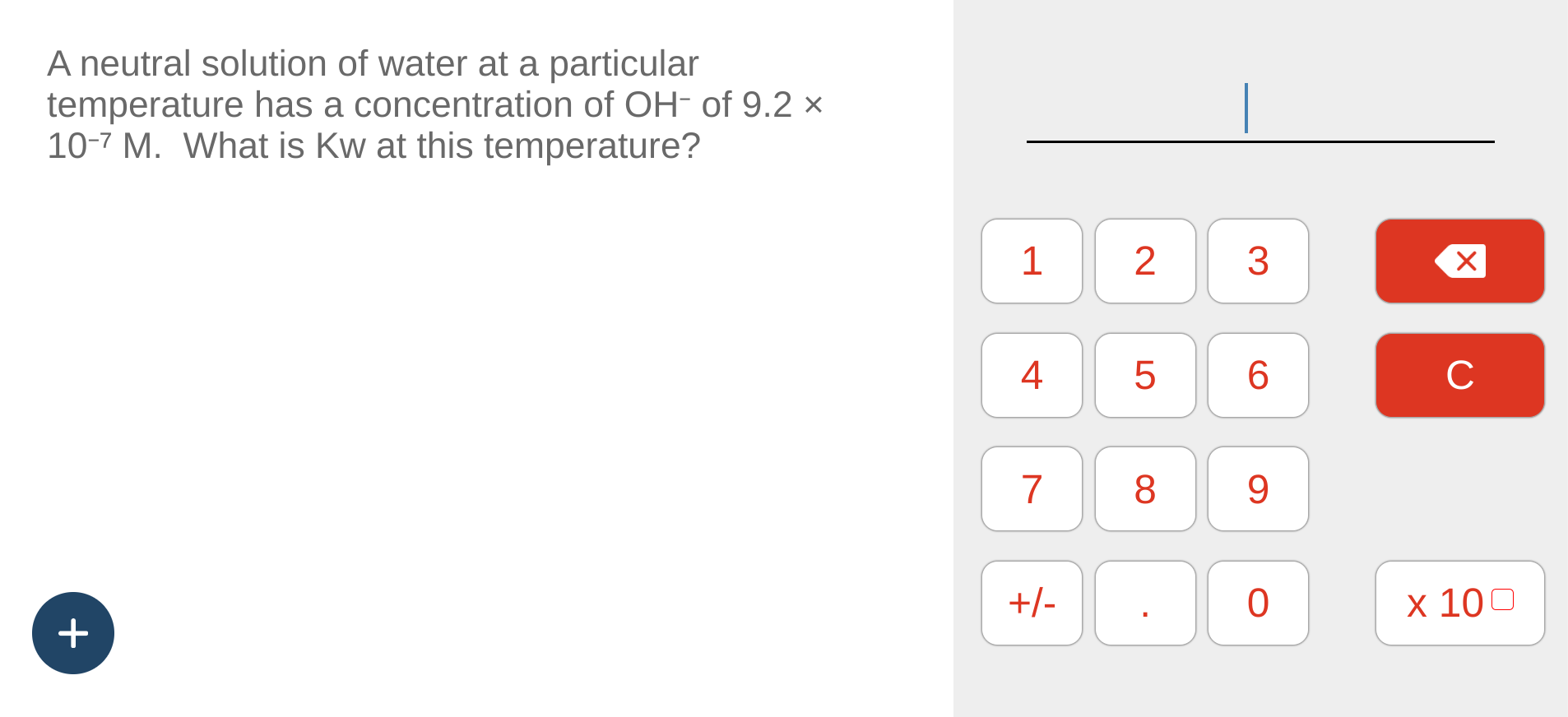 Solved A neutral solution of water at a particular | Chegg.com