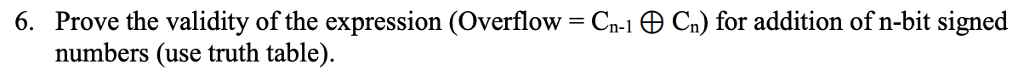Solved 6. Prove the validity of the expression (Overflow Cn | Chegg.com
