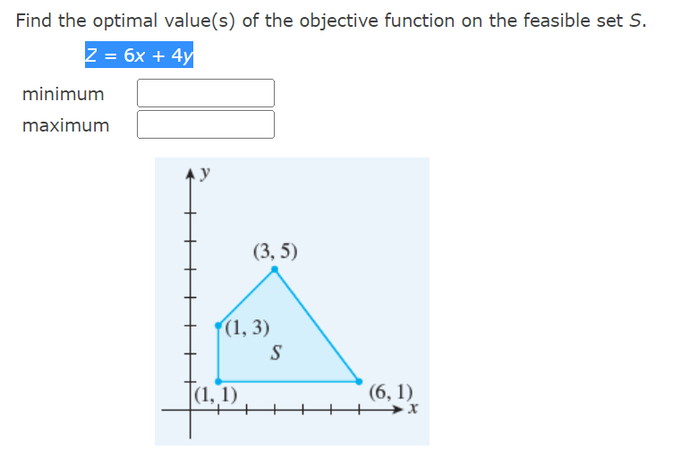Solved Find The Optimal Value S Of The Objective Function