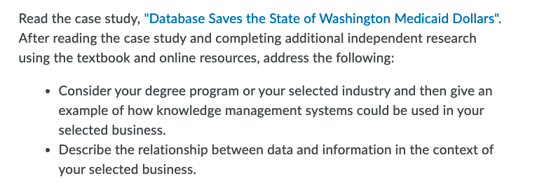 Solved Read the case study, "Database Saves the State of | Chegg.com