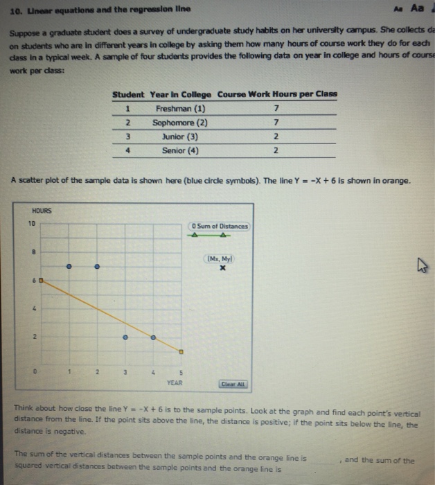 Solved 10. LInear equations and the regression line Suppose | Chegg.com Solved 10. LInear equations and the regression line Suppose | Chegg.com
