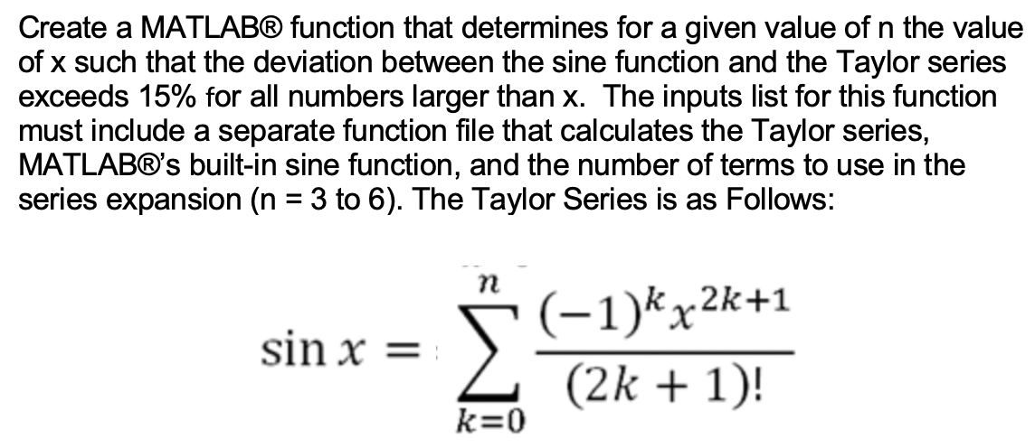 Solved Create a MATLAB® function that determines for a given | Chegg.com