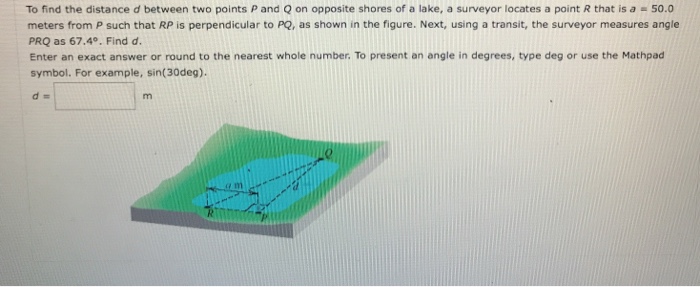 Solved TO find the distance d between two points p and Q on | Chegg.com