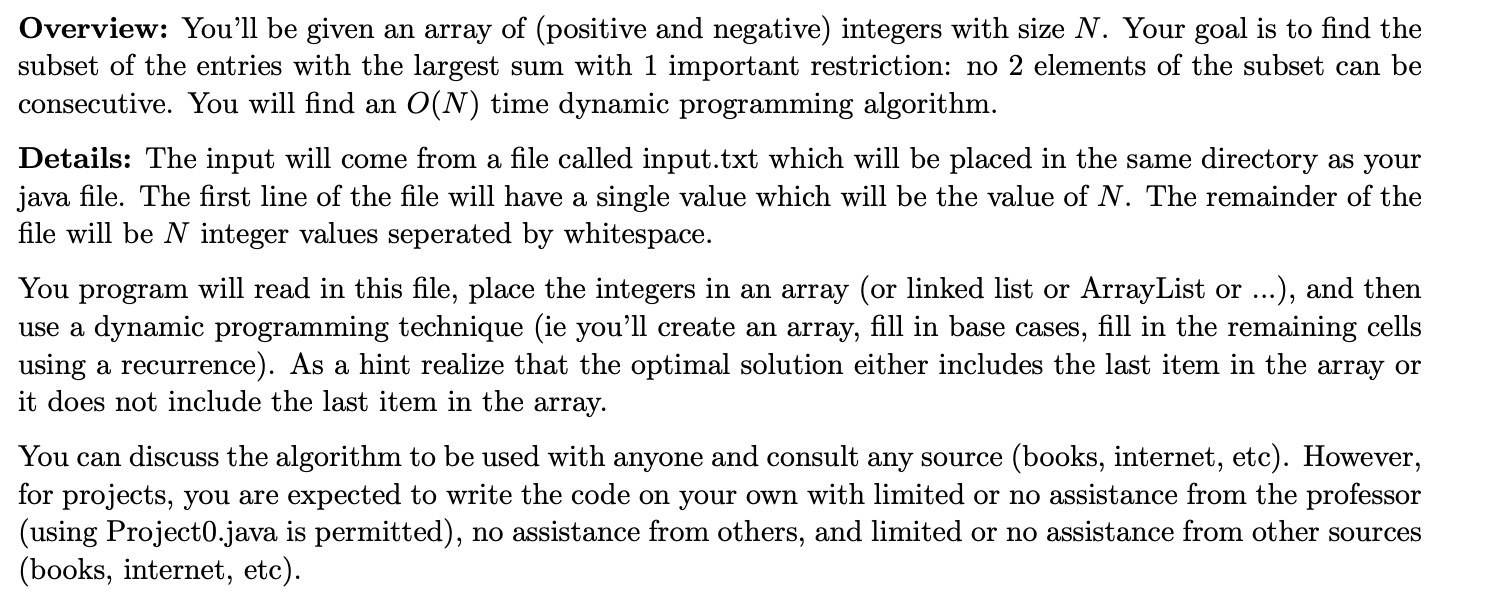 Solved Overview: You'll be given an array of (positive and | Chegg.com