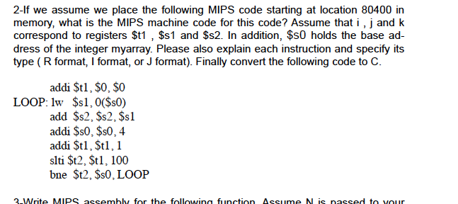 Solved the last instruction ' bne $t2, $s0, LOOP' , should | Chegg.com