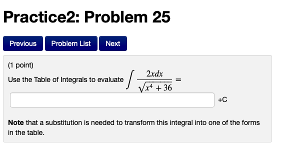 Solved Practice2: Problem 25 PreviouS Problem List Next (1 | Chegg.com