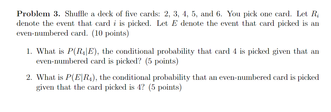 Solved Problem 3. Shuffle a deck of five cards: 2, 3, 4, 5, | Chegg.com