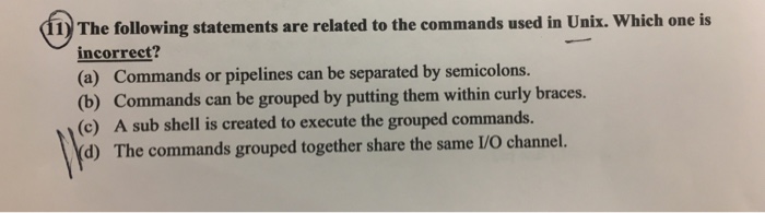 Solved The following statements are related to the commands | Chegg.com
