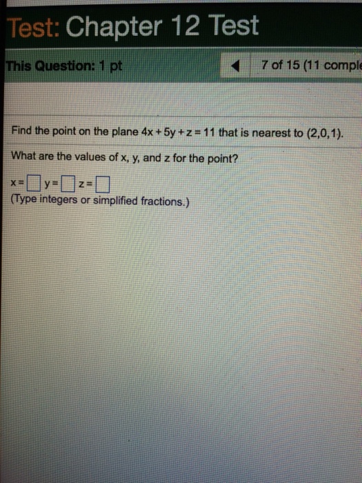 Solved Test: Chapter 12 Test This Question: 1 pt 7 of 15 (11 | Chegg.com
