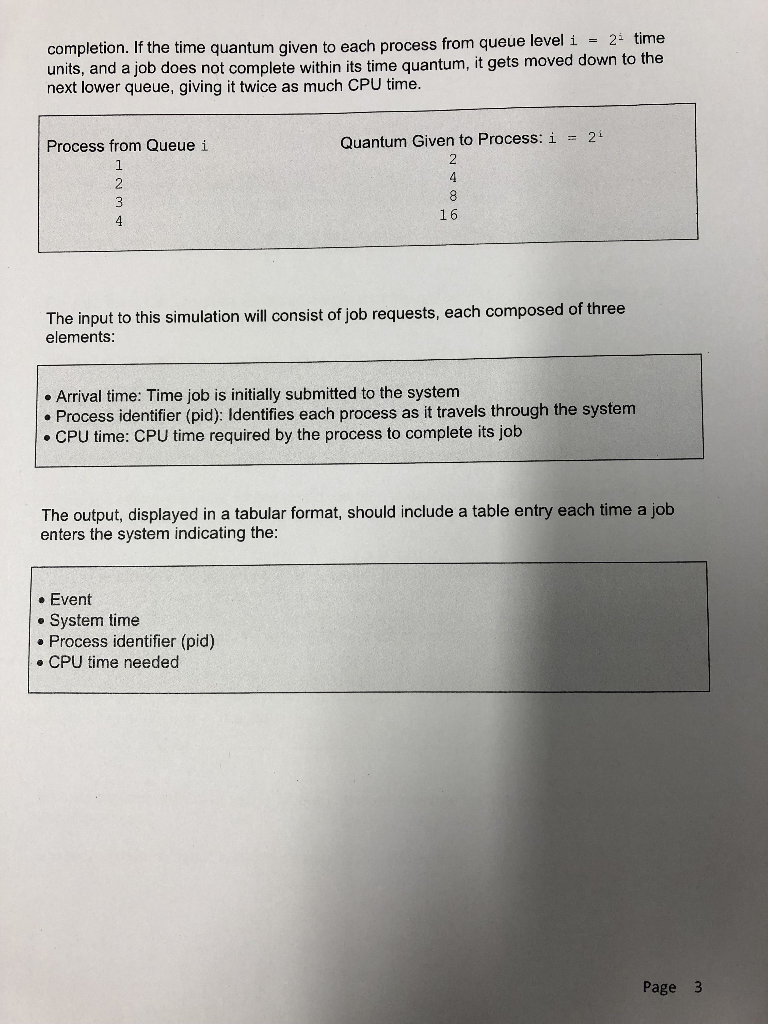 « Computer Lab: Multi-Level Feedback Queue Simulation | Chegg.com