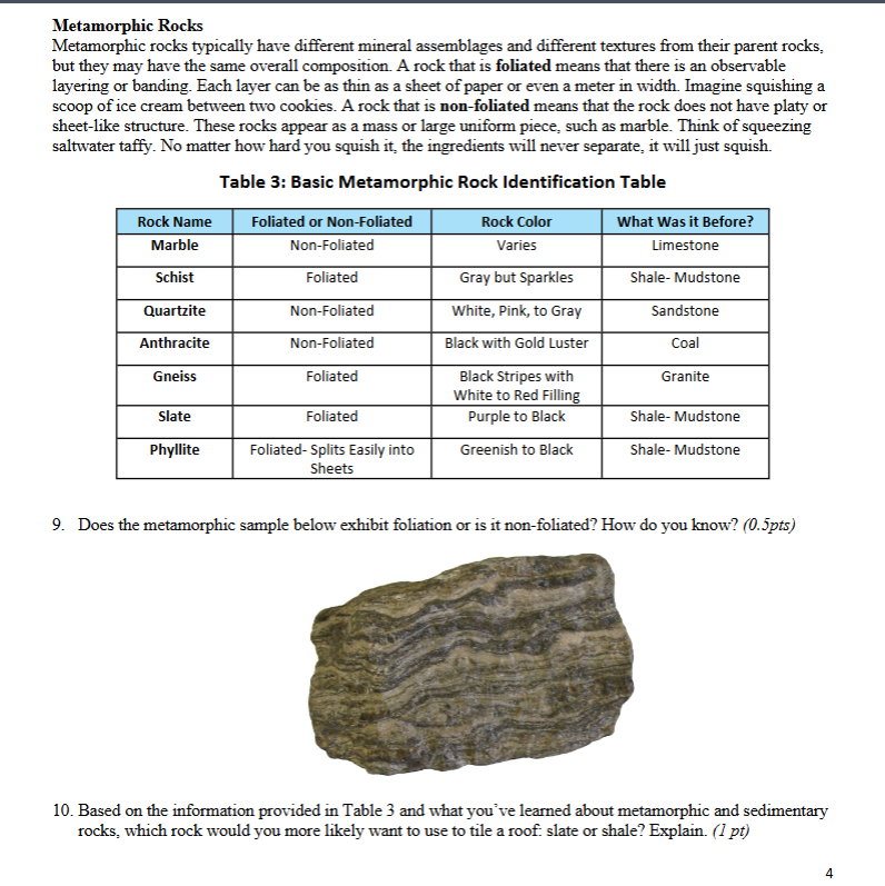 Solved Metamorphic RocksMetamorphic rocks typically have | Chegg.com