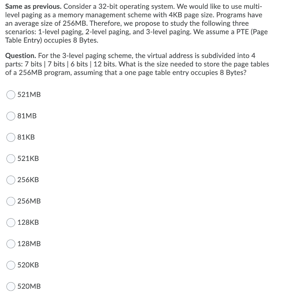 Solved Consider a 32-bit operating system. We would like to | Chegg.com