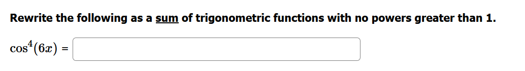 Solved Rewrite the following as a sum of trigonometric | Chegg.com