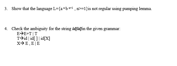 Solved Show that the language L={a^(n)b^(n+1),n>=1} ﻿is not | Chegg.com