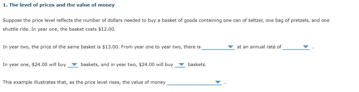 Solved The level of prices and the value of moneySuppose the | Chegg.com