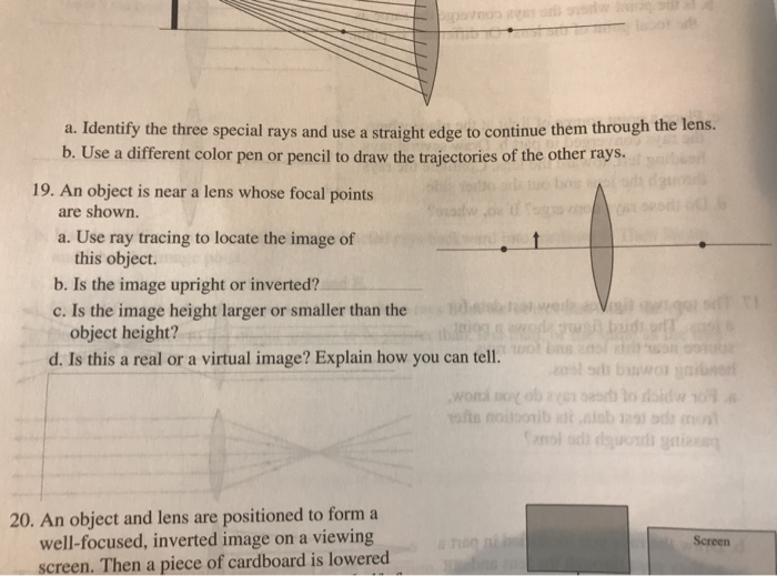Solved a. Identify the three special rays and use a straight | Chegg.com