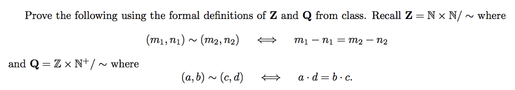Solved Prove the following using the formal definitions of Z | Chegg.com
