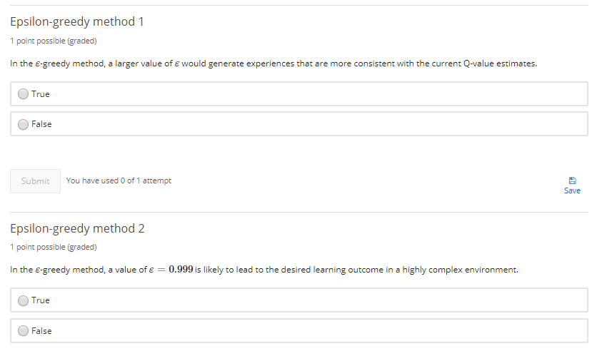 Epsilon-greedy method 1 1 point possible (graded) In | Chegg.com