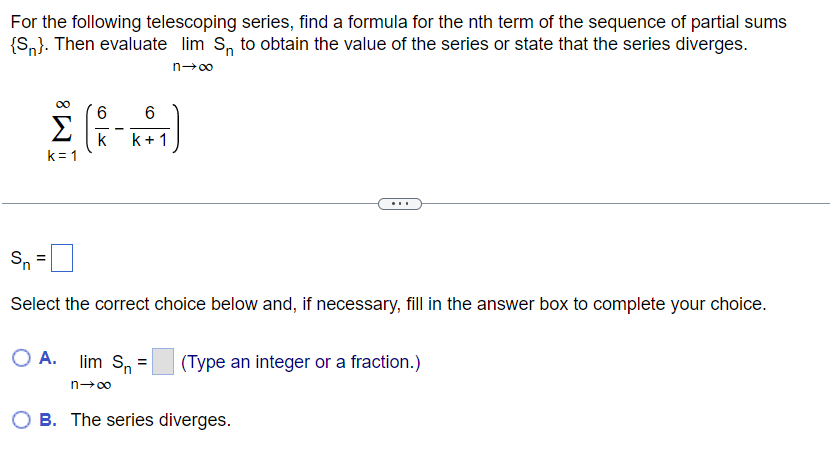 Solved For the following telescoping series, find a formula | Chegg.com