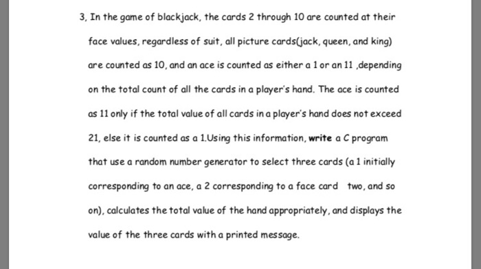 Solved 3, In the game of blackjack, the cards 2 through 10 | Chegg.com