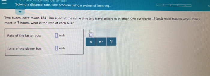 Solved Solving a distance, rate, time problem using a system | Chegg.com
