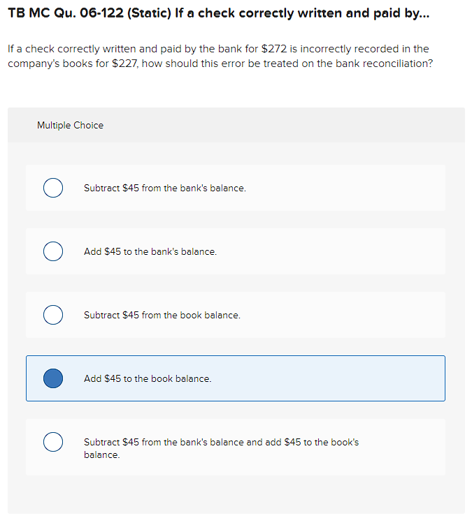 Solved TB MC Qu. 06-122 (Static) ﻿If a check correctly | Chegg.com