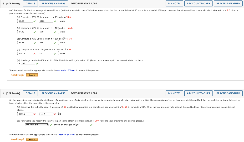 Solved your answers to two decimal places.) (a) Compute a | Chegg.com
