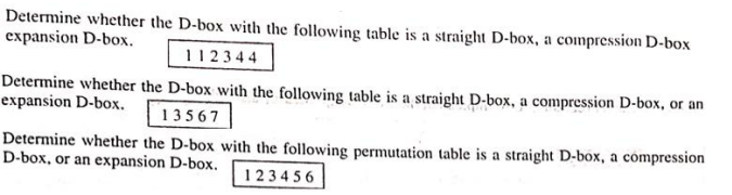 Solved Determine whether the D-box with the following table | Chegg.com